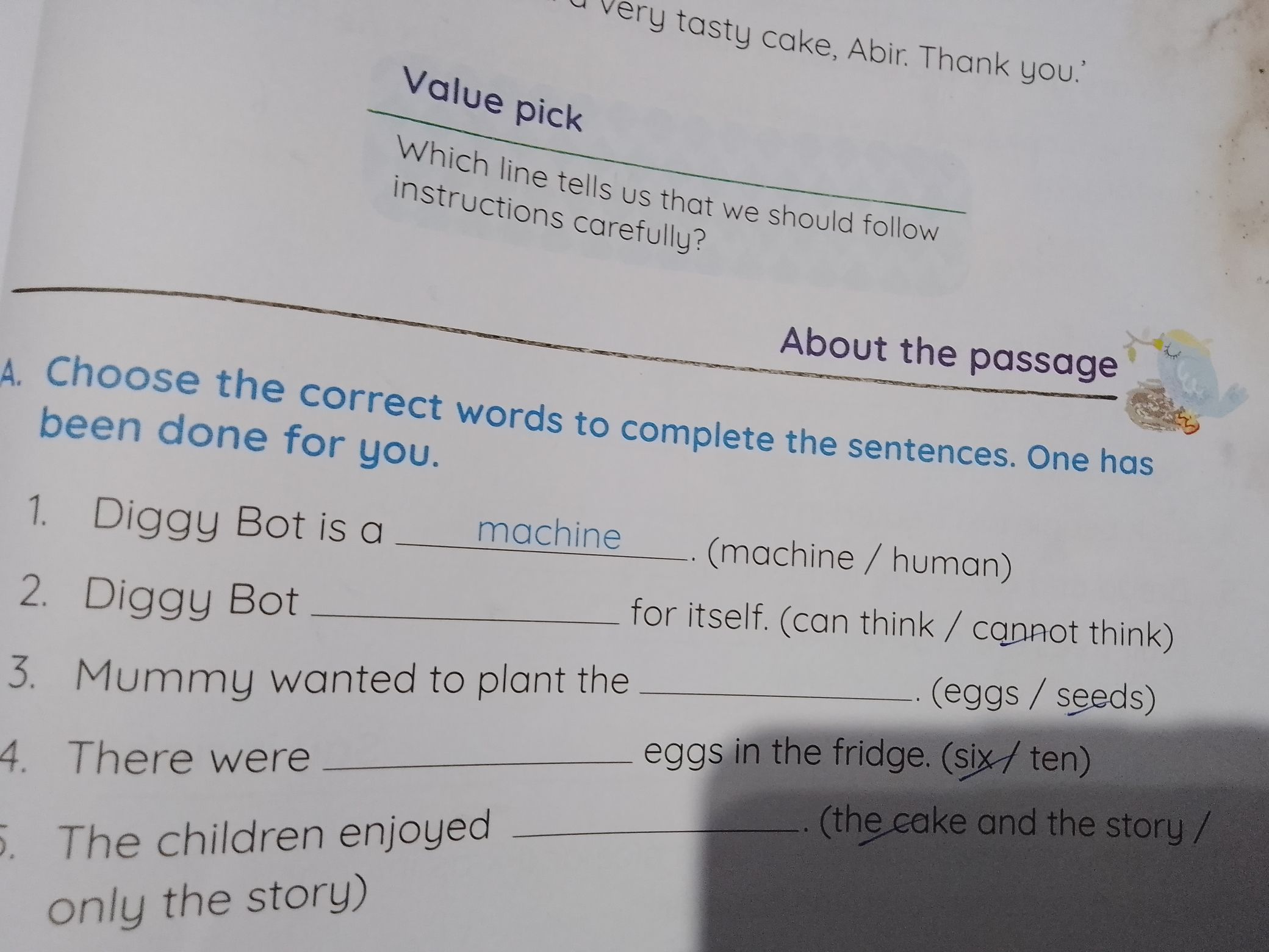 Ch-11 Diggy Bots Eggplant - English - Assignment - Teachmint
