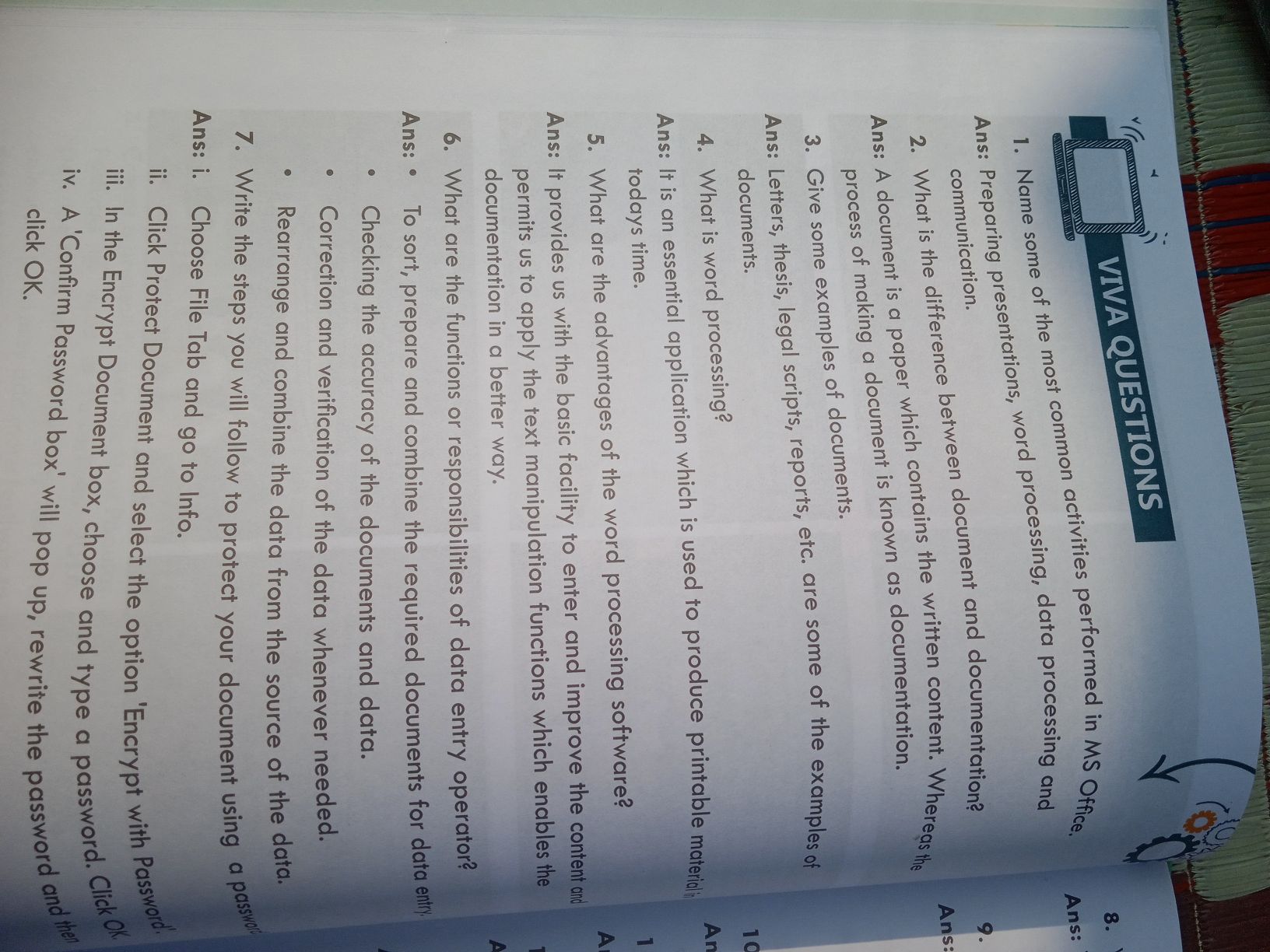 Question Answer - Computet - Assignment - Teachmint