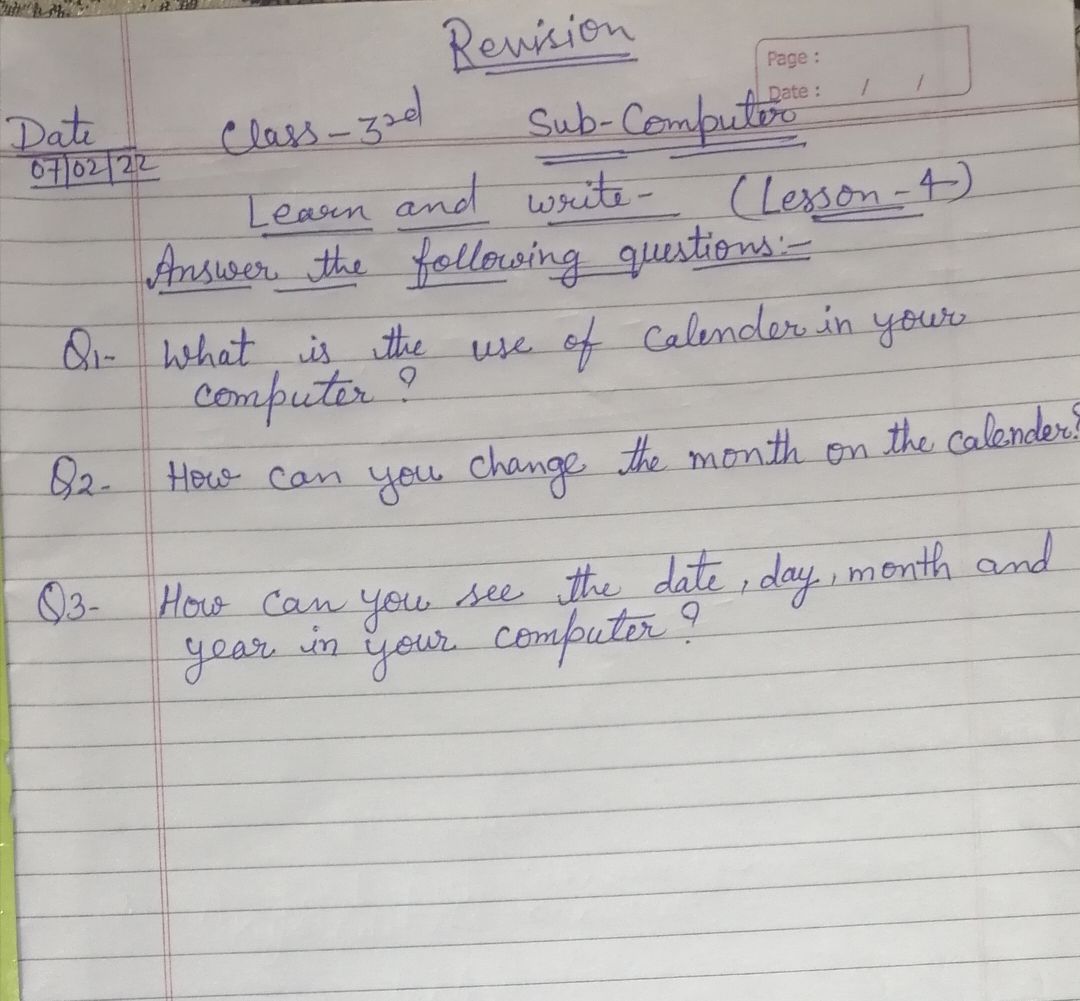 Sub Computer - Computer - Assignment - Teachmint