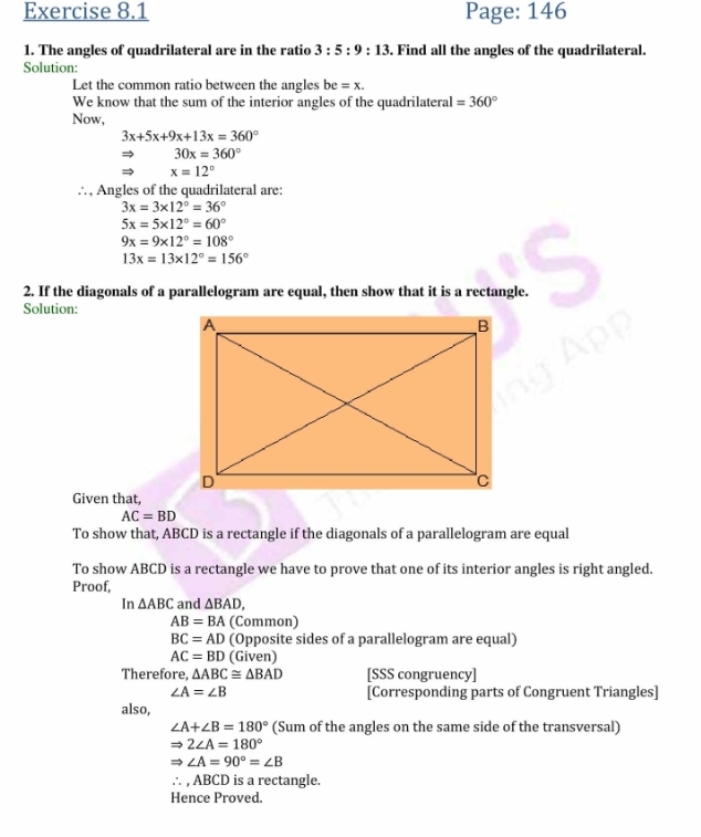 Que1 And Que 2 - Maths - Notes - Teachmint