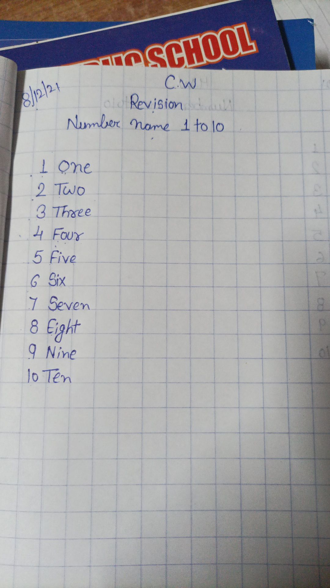 Number Name 1 To 10 - Maths - Assignment - Teachmint