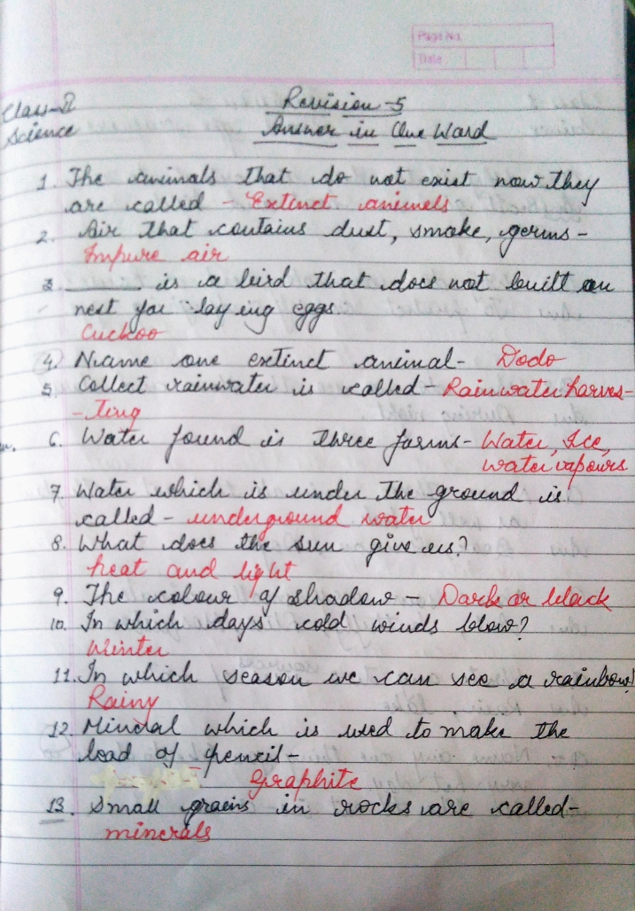 Answer in One word - Science - Notes - Teachmint