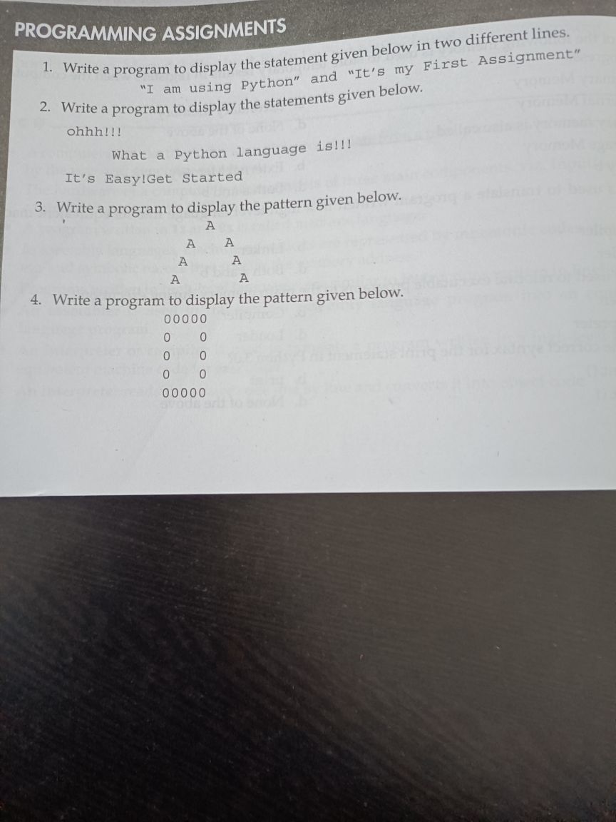 Basic Program's - Python - Assignment - Teachmint