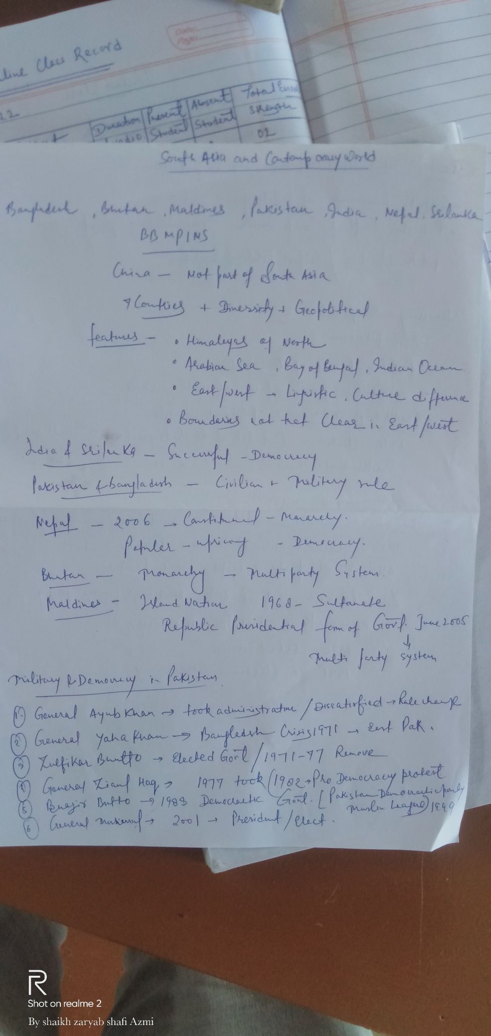 South asia Notes - Political Science - Assignment - Teachmint