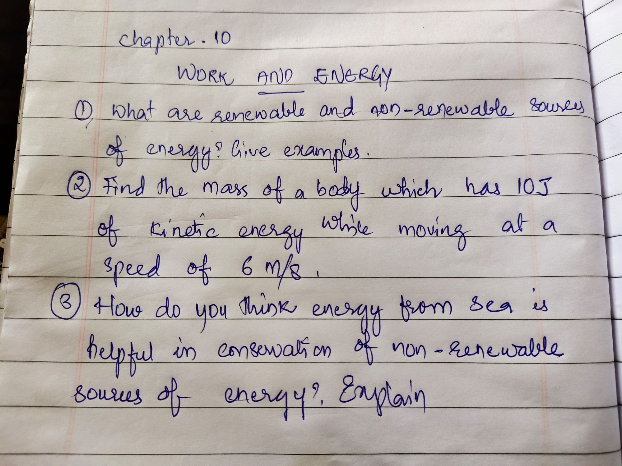 Work And Energy - Physical Science - Assignment - Teachmint