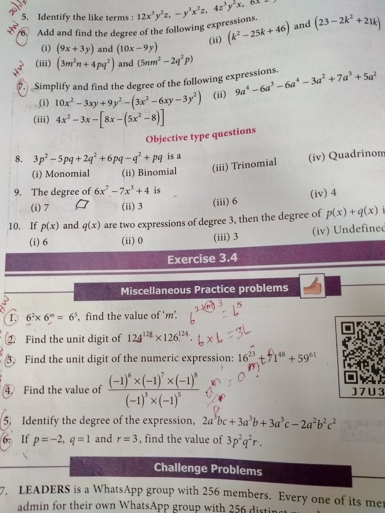 Algebra - Maths - Assignment - Teachmint