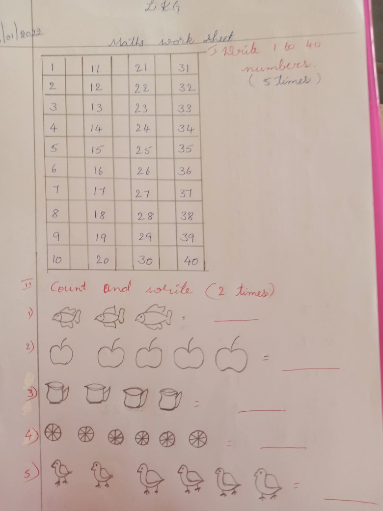 Maths Worksheet - English - Assignment - Teachmint