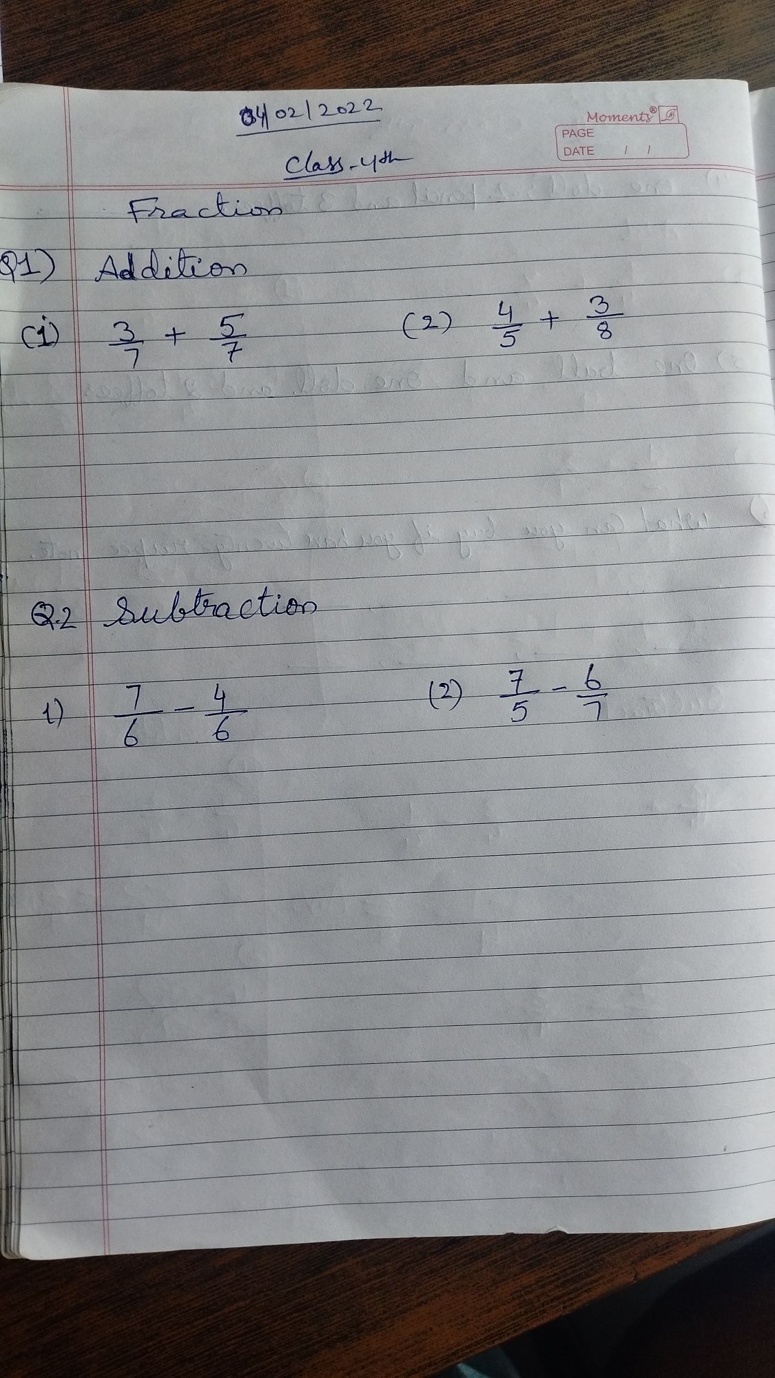 Fraction - Mathematics - Assignment - Teachmint