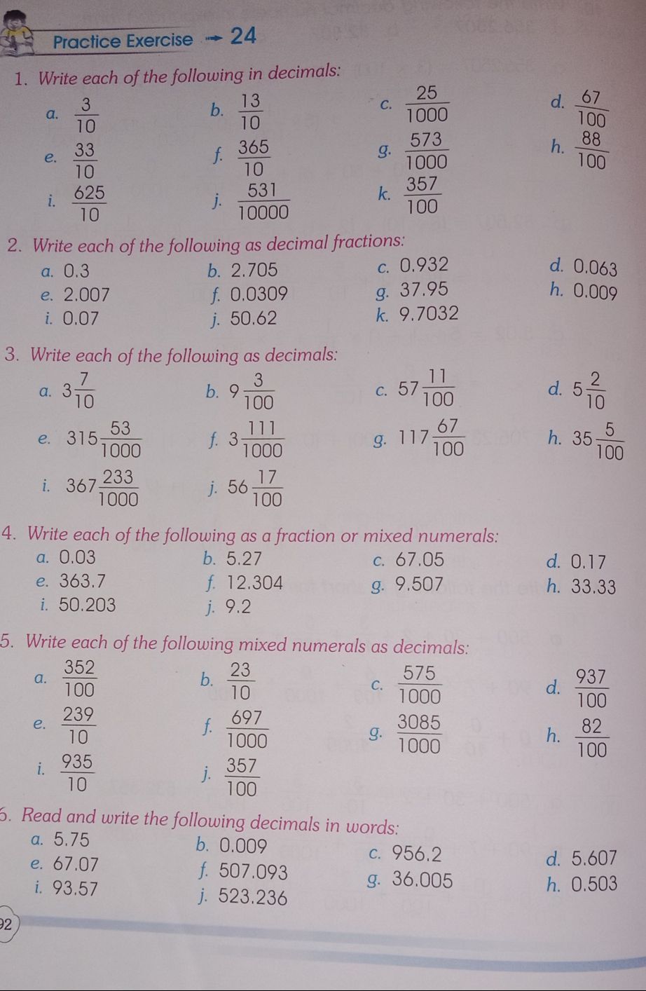 Decimal Fraction - Maths - Assignment - Teachmint