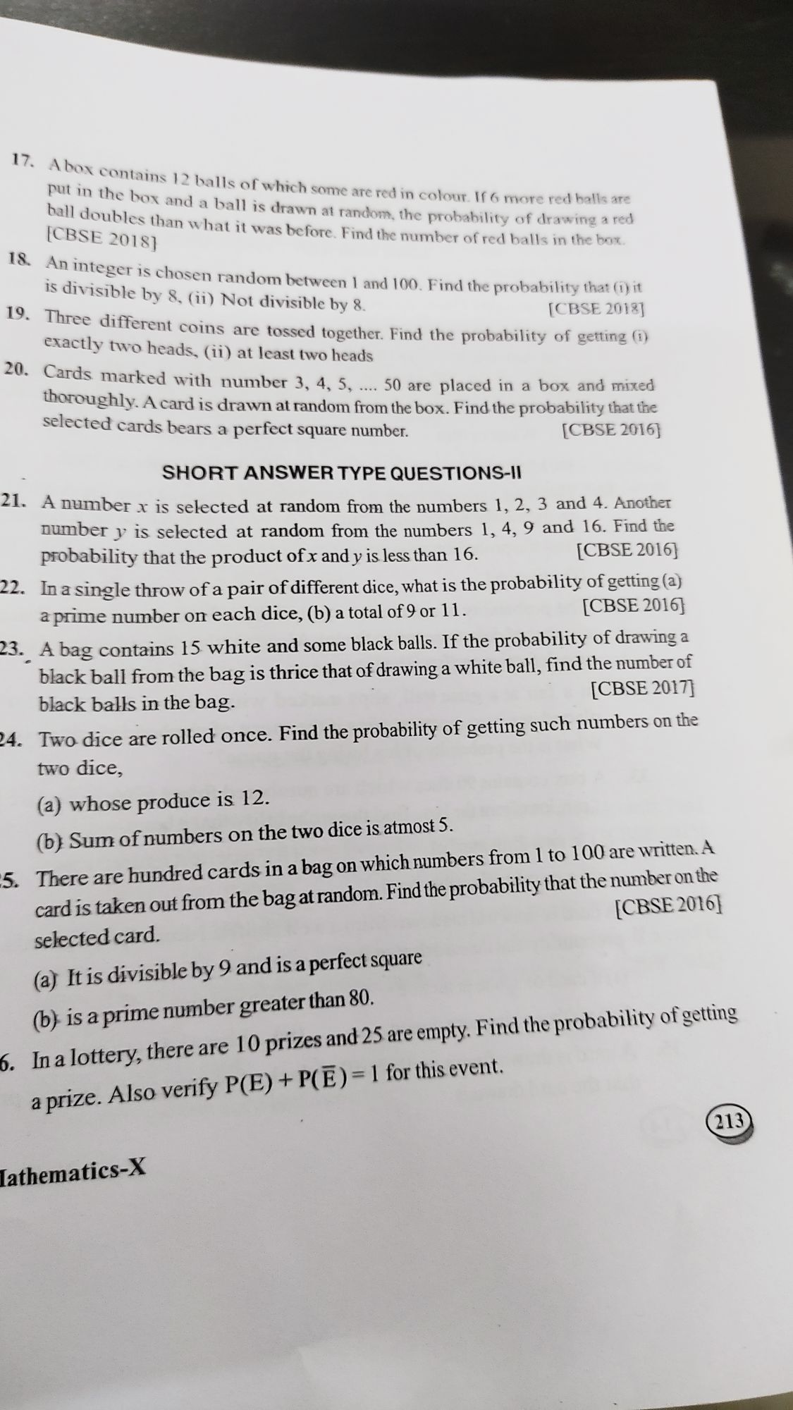 Probability - Maths - Assignment - Teachmint