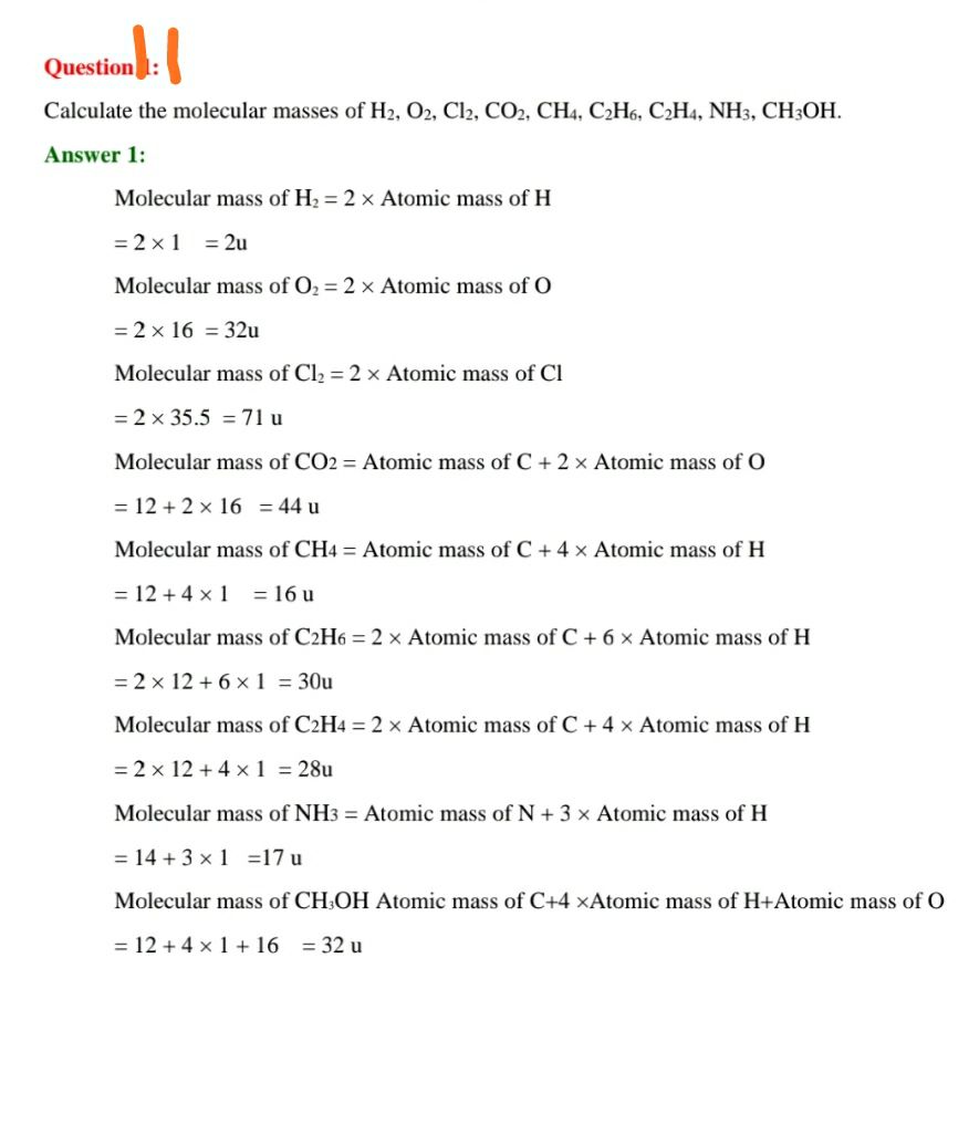 Ch.3 Atoms And Molecules - Chemistry - Assignment - Teachmint
