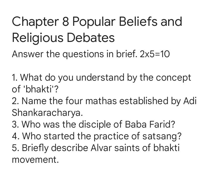 Popular Beliefs And Religious Debates - Social Science - Subjective ...