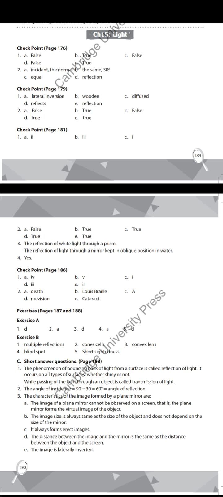 Ch Light - Science - Assignment - Teachmint