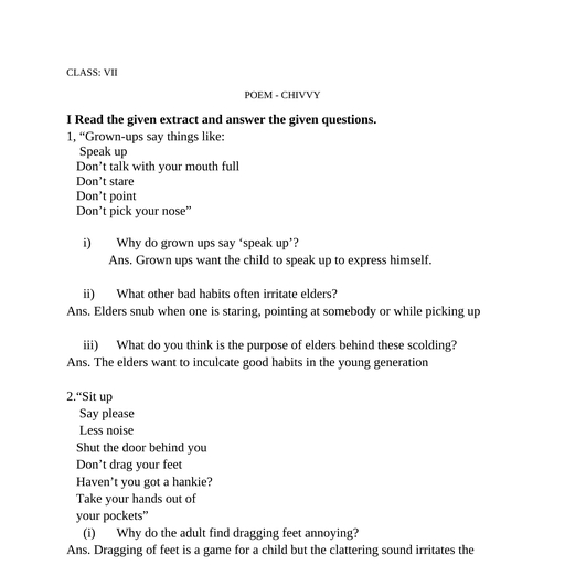 CLASS 7 chivvy.docx - English - Notes - Teachmint