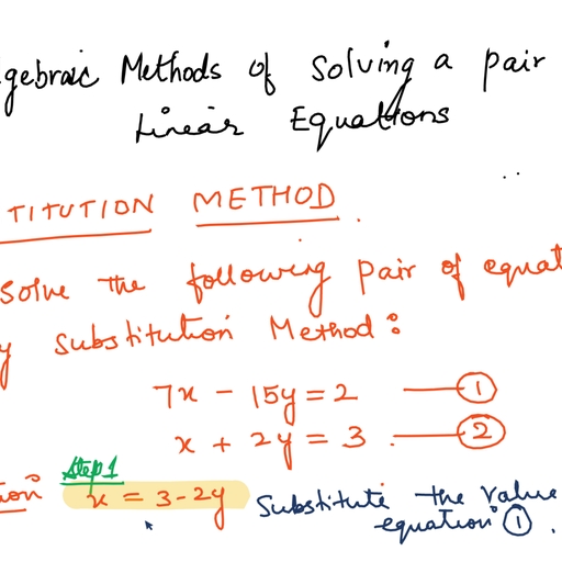 substitution Method - Maths - Free PDF Download 2026