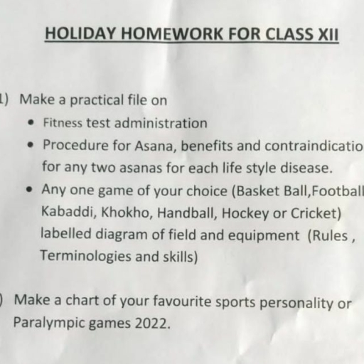 Physical Education - Physical Education - Assignment - Teachmint