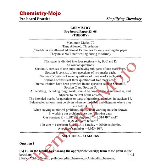 PB-6 - Chemistry - Notes - Teachmint