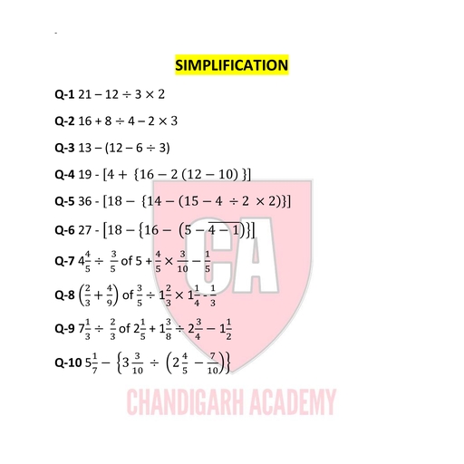 Simplification Ex-1 - Maths - Notes - Teachmint