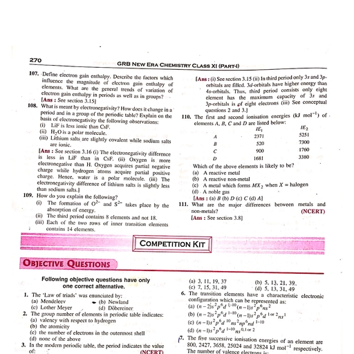 Periodic Table Obj Q - Chemistry - Notes - Teachmint