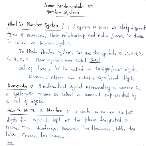 Number system theory 1 (1 - Maths - Notes - Teachmint