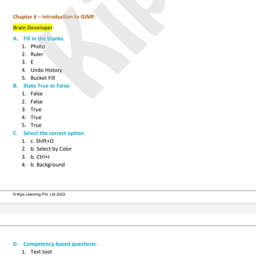 L6 Introduction to GIMP - Computer - Notes - Teachmint