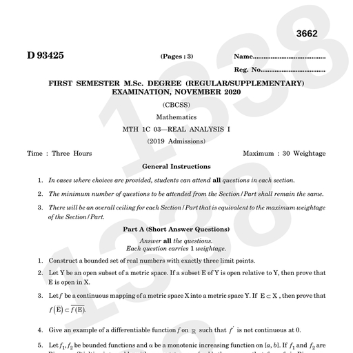 Real Analysis - Maths - Notes - Teachmint