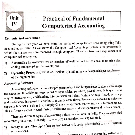Computerised Accounting.p - Corporate Accounting - Notes - Teachmint