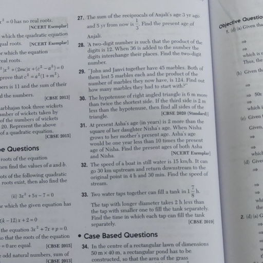 Quadratic Equations Practise Questions - Maths - Assignment - Teachmint