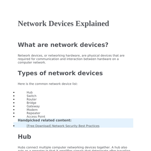 Share Network Devices Explained.docx - ICT - Notes - Teachmint