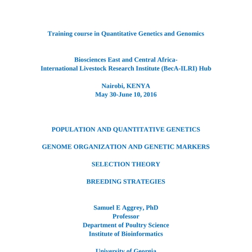 POPULATION GENETICS LECTU - Fundamentals Of Genetics - Notes - Teachmint