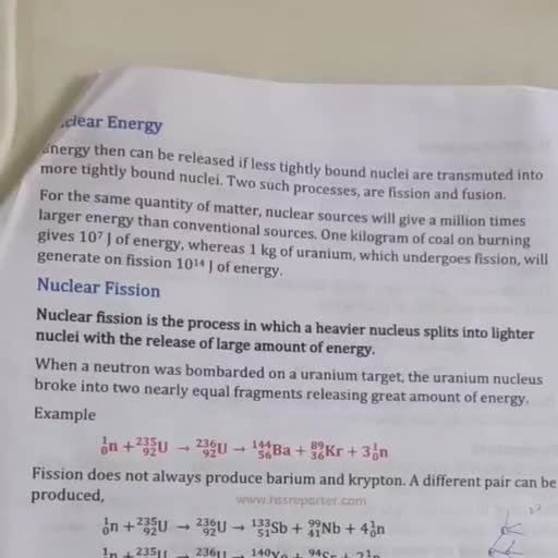 Nuclear Fission - Physics - Notes - Teachmint