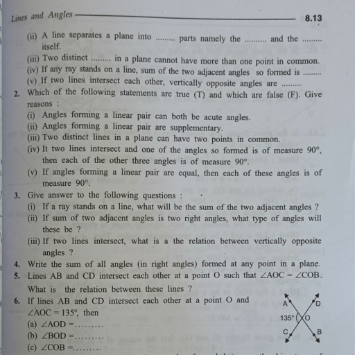 Lines and Angles - Mathematics - Assignment - Teachmint