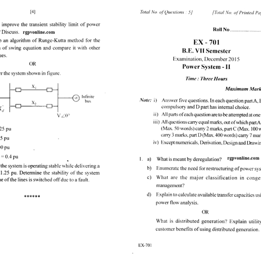 ex-701-power-system-2-dec - Power System -II - Notes - Teachmint