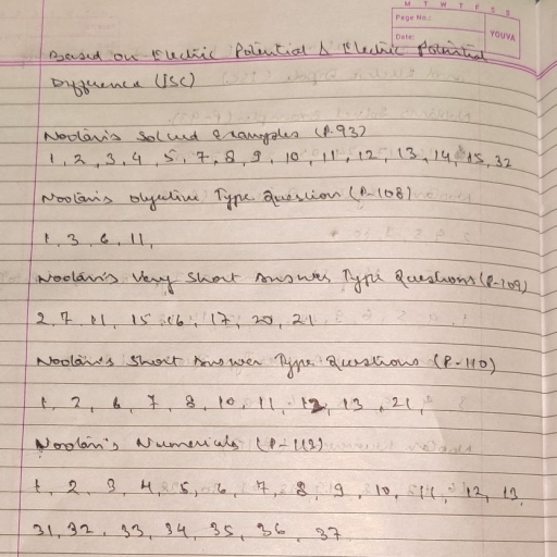 Electric Potential & Electric Potential Difference (ISC) - Physics - Assignment - Teachmint