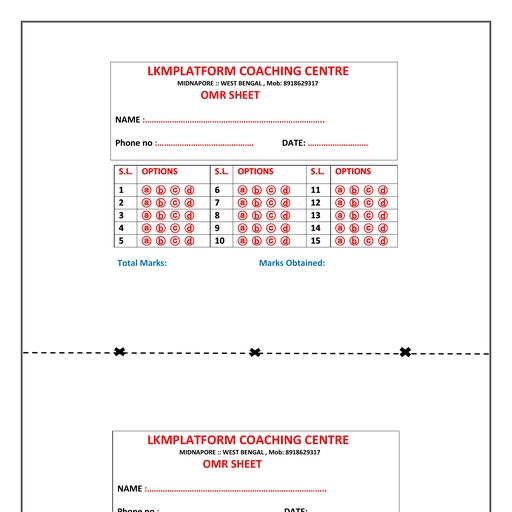 OMR SHEET.pdf - Mathematics - Notes - Teachmint