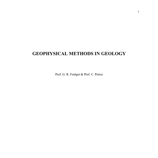 Geo Physical Method - Geology - Notes - Teachmint