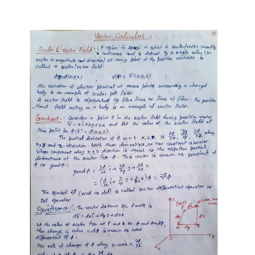 vector calculus.pdf - Physics - Notes - Teachmint