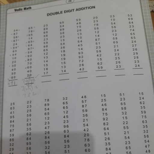 Dot Method Double Digit Add - Vedic Maths - Assignment - Teachmint