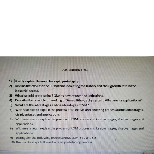 Assignment 01_1.pdf - Rapid Prototyping. - Notes - Teachmint