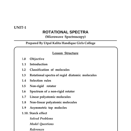 Rotational Spectroscopy - Chemistry - Free PDF Download 2026