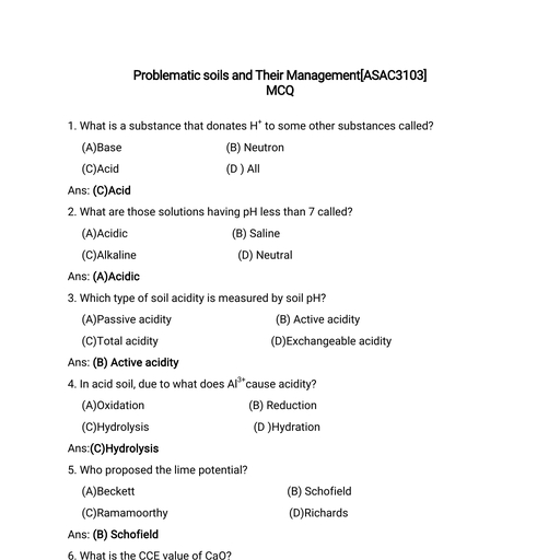 MCQ-Problematic-soil - All 4th Semester Subjects - Notes - Teachmint