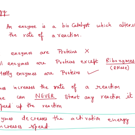 ENZYME BASICS - Common Lectures - Notes - Teachmint