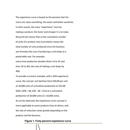 Experience curve analysis - Strategic management - Free PDF Download 2026