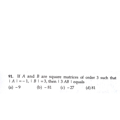Matrix MCQ 3 - Mathematics - Assignment - Teachmint