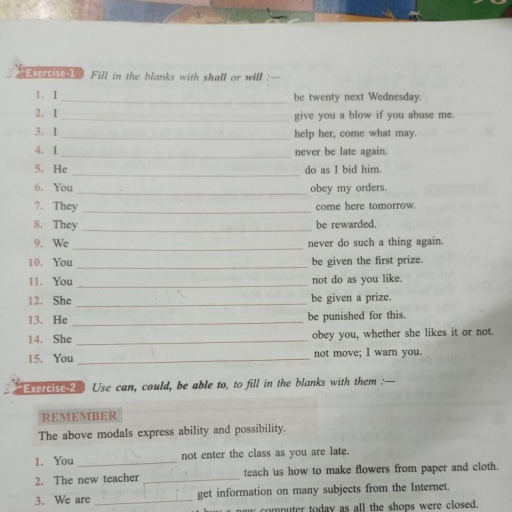 Modals - English Grammar - Assignment - Teachmint