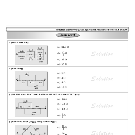 Quiz Combina Of Resistors - Physics - Notes - Teachmint