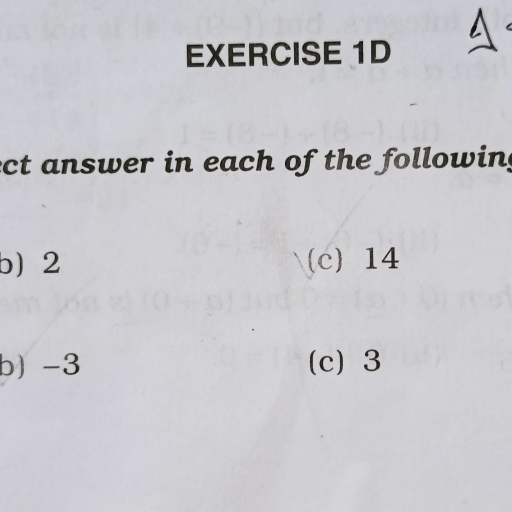 Integers (Exercise-1D) - Mathematics - Assignment - Teachmint