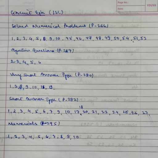 Circuit Equation (ISC) - Physics - Assignment - Teachmint