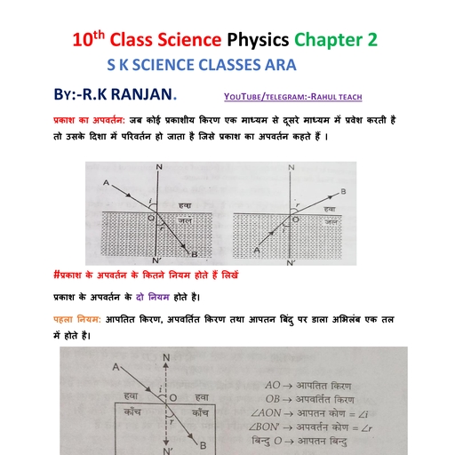 10th Physics chapter 2.p - Maths - Notes - Teachmint