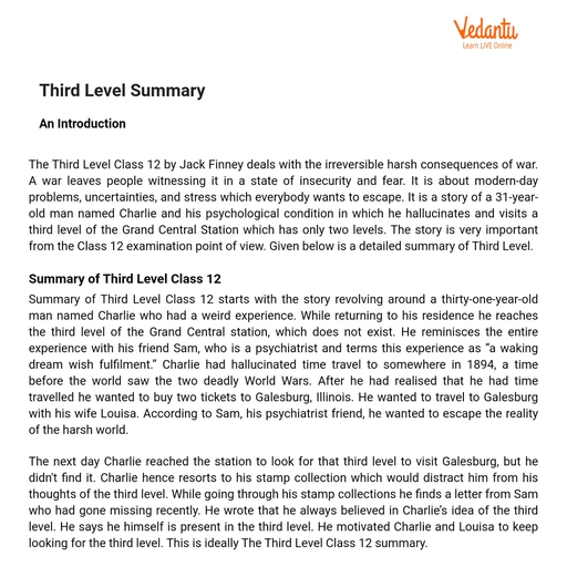 Third Level Summary.pdf - English - Notes - Teachmint